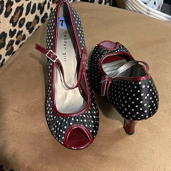 Madden Girl | Shoes | Madden Girl Peep Toe Adorable Red Heel And Strap ...